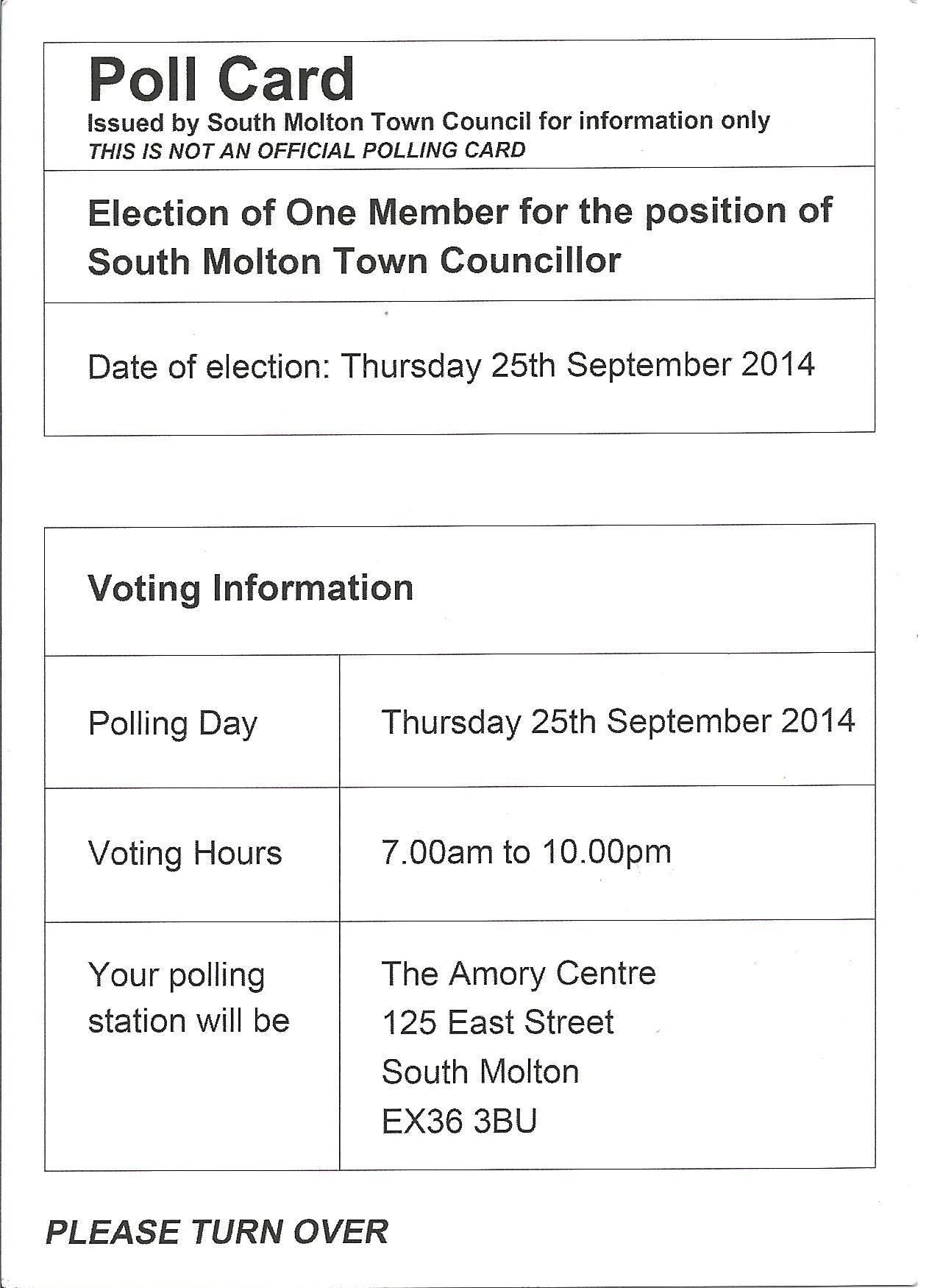 Unofficial Poll Card | Marc Cornelius
